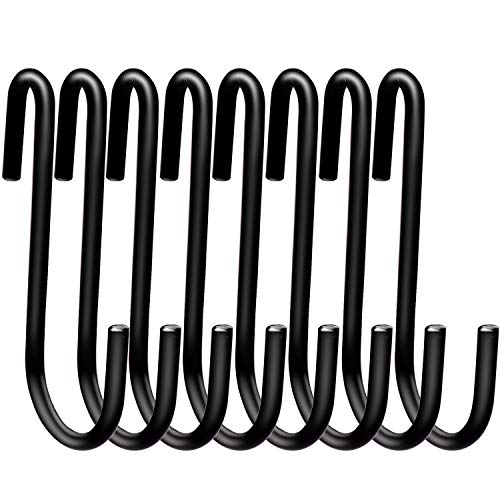 24 Pack ESFUN 3 inch Heavy Duty S Hooks Black Pan Pot Holder Rack Hooks S Shaped Hanging Hooks Hangers for Kitchenware Spoons Pans Pots Utensils Clothes Bags Towels Plants