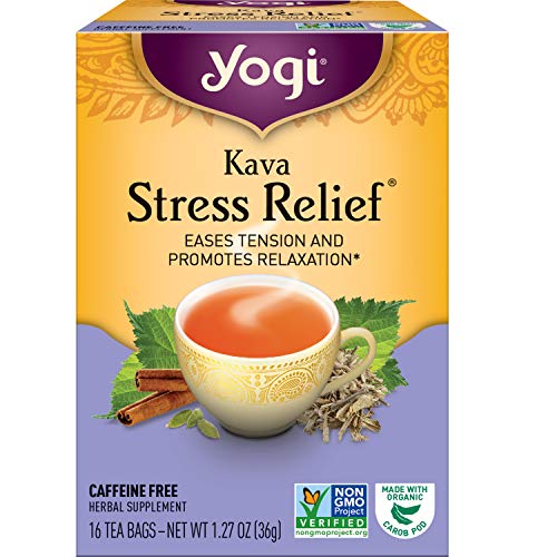 Yogi Tea - Kava Stress Relief (6 Pack) - Eases Tension and Promotes Relaxation - Caffeine Free - 96 Herbal Tea Bags