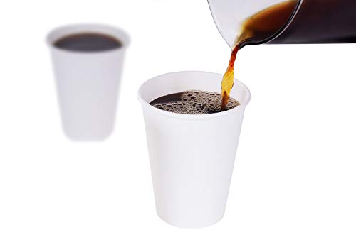 TashiBox White Hot Drink 120 Count - 12 Oz Disposable Paper Coffee Cups