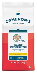 cameron’s coffee roasted ground coffee bag, flavored, toasted southern pecan, 12 ounce