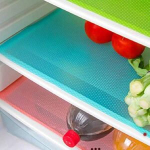 12 pcs refrigerator liners, captainray washable mats covers pads, home kitchen gadgets accessories organization for top freezer glass shelf wire shelving cupboard cabinet drawer (4 blue+4 green+4 red)