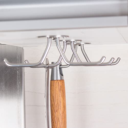 simpletome Mug Hooks Under Cabinet Coffee Cup Organizer Ceiling Storage Hanger for Office Cafe Bar Kitchen Utensils (3Pack, SUS304 Stainless Steel)