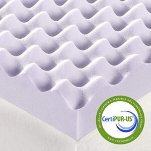 Best Price Mattress 3 Inch Egg Crate Memory Foam Mattress Topper with Soothing Lavender Infusion, CertiPUR-US Certified, Queen