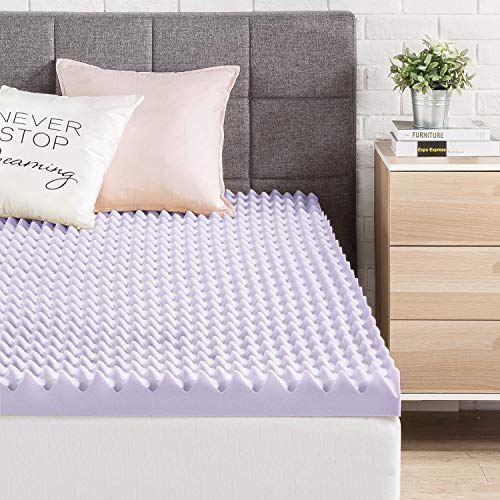 Best Price Mattress 3 Inch Egg Crate Memory Foam Mattress Topper with Soothing Lavender Infusion, CertiPUR-US Certified, Queen