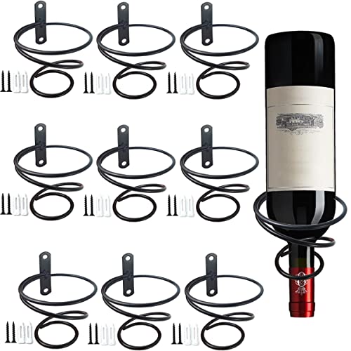 NSBELL 10PCS Spiral Wine Wall Holder, Metal Wall Mounted Wine Racks, Wine Bottle Display Holder, Wine Rack for Organizer and Storage