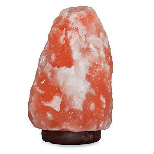 7 Inch Himalayan Salt Lamp with Dimmer Cord - Night Light Natural Crystal Rock Classic Wood Base Authentic from Pakistan