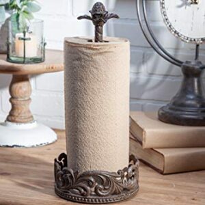 Paper Towel Holder in Acanthus Leaf Cast Metal