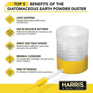 Harris Diatomaceous Earth Powder Duster with 6 Inch Extension Nozzle