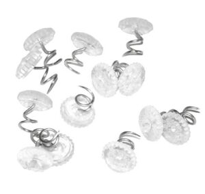 attmu 50 pcs upholstery tacks headliner pins clear heads twist pins for slipcovers and bedskirts, 0.5 inches bed skirt pins