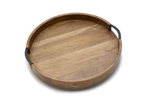 gourmet basics by mikasa lazy susan serving tray, 18-inch, mango round