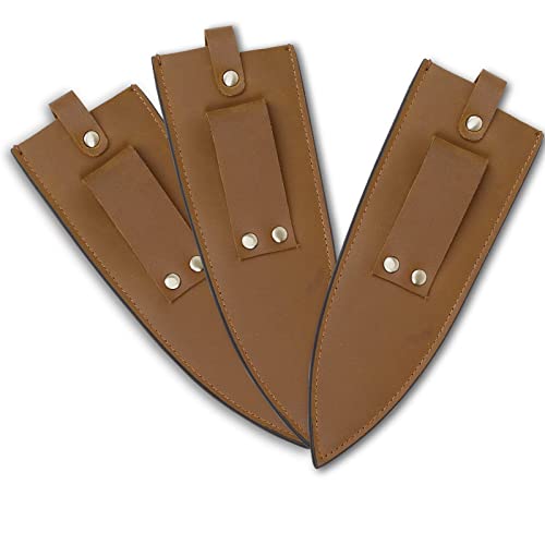 Cowhide Leather Knife Sheath, 8 Inch Chef Knife Guard, Heavy Duty Universal Knife Cover or Sleeves, Chef Meat cleaver sheath with Belt Loop(8.2"Lx2.2"W)