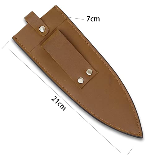 Cowhide Leather Knife Sheath, 8 Inch Chef Knife Guard, Heavy Duty Universal Knife Cover or Sleeves, Chef Meat cleaver sheath with Belt Loop(8.2"Lx2.2"W)