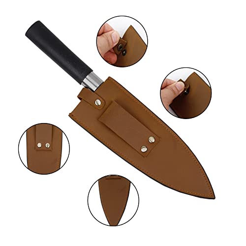 Cowhide Leather Knife Sheath, 8 Inch Chef Knife Guard, Heavy Duty Universal Knife Cover or Sleeves, Chef Meat cleaver sheath with Belt Loop(8.2"Lx2.2"W)