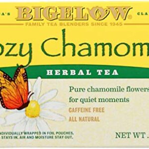 Bigelow Cozy Chamomile Herbal Tea, Caffeine Free, 20 Count (Pack of 6), 120 Total Tea Bags