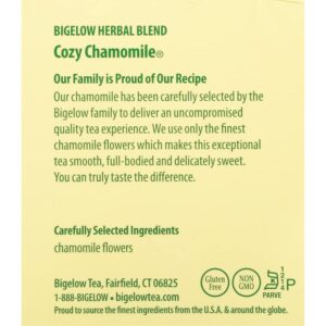 Bigelow Cozy Chamomile Herbal Tea, Caffeine Free, 20 Count (Pack of 6), 120 Total Tea Bags