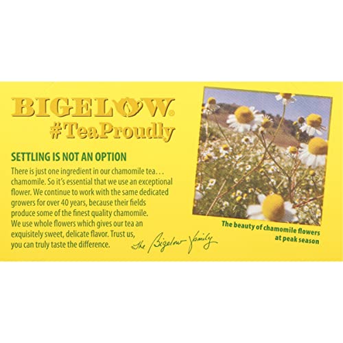 Bigelow Cozy Chamomile Herbal Tea, Caffeine Free, 20 Count (Pack of 6), 120 Total Tea Bags