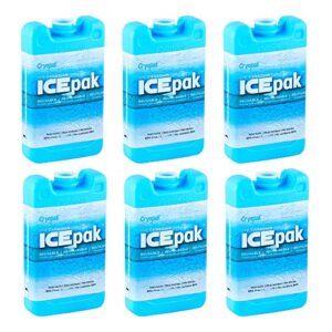 cryopak reusable ice pack for lunch boxes (6 pack) (ice mats for coolers)