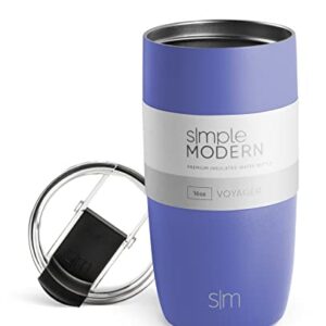 Simple Modern Travel Coffee Mug Tumbler with Flip Lid | Reusable Insulated Stainless Steel Thermos Cold Brew Iced Coffee Cup | Gifts for Women Men Him and Her | Voyager Collection | 16oz | Very Peri