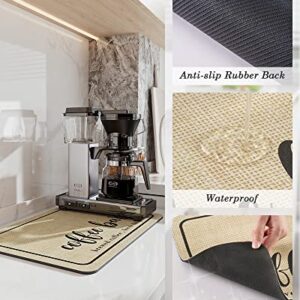 TCHDIO-Coffee Mat-Hide Stain Absorbent Rubber Backed Quick Drying Mat for Kitchen Counter-Coffee Bar Accessories Dish Drying Mat Fit Under Coffee Maker Coffee Machine Coffee Pot Espresso Machine