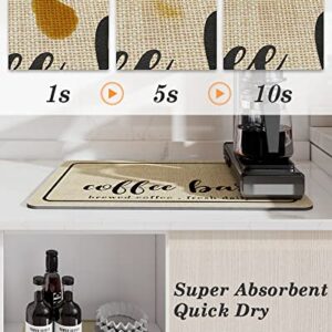 TCHDIO-Coffee Mat-Hide Stain Absorbent Rubber Backed Quick Drying Mat for Kitchen Counter-Coffee Bar Accessories Dish Drying Mat Fit Under Coffee Maker Coffee Machine Coffee Pot Espresso Machine