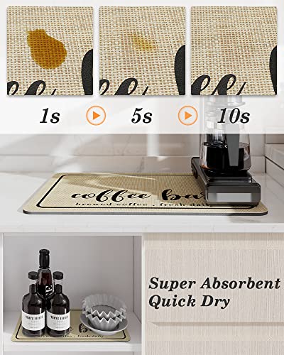 TCHDIO-Coffee Mat-Hide Stain Absorbent Rubber Backed Quick Drying Mat for Kitchen Counter-Coffee Bar Accessories Dish Drying Mat Fit Under Coffee Maker Coffee Machine Coffee Pot Espresso Machine