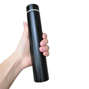 jumigra insulated water bottle, 18/8 (304) stainless steel, super slim skinny mini, portable, leak proof, 8oz, black