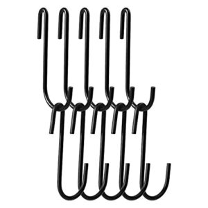 Vdomus pot rack hooks black S style for kitchen pot hanging, set of 10 (black)