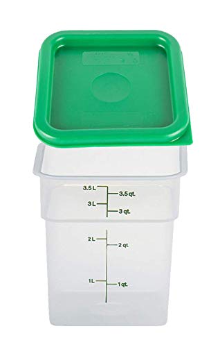 Cambro 4SFSPP190 4 Qt. Translucent Container with SFC2452 Kelly Green Lid, 4Quart