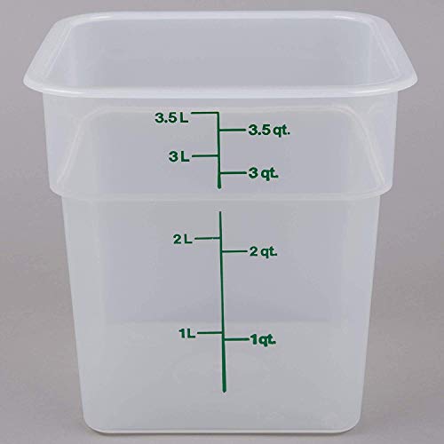 Cambro 4SFSPP190 4 Qt. Translucent Container with SFC2452 Kelly Green Lid, 4Quart