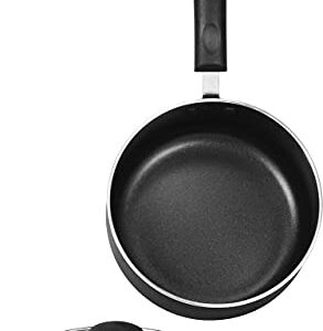 Utopia Kitchen 2 Quart Nonstick Saucepan with Glass Lid - Multipurpose Use for Home Kitchen or Restaurant (Grey-Black)