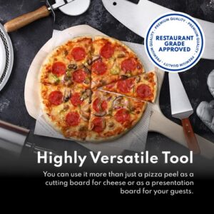 New Star Foodservice 50295 Restaurant-Grade Wooden Pizza Peel, 16" L x 14" W Plate, with 10" L Wooden Handle, 24" Overall Length