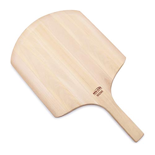 New Star Foodservice 50295 Restaurant-Grade Wooden Pizza Peel, 16" L x 14" W Plate, with 10" L Wooden Handle, 24" Overall Length