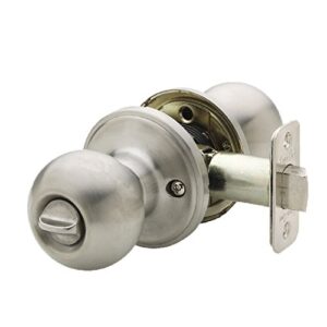 copper creek bk2030ss ball door knob, privacy function, 1 pack, satin stainless