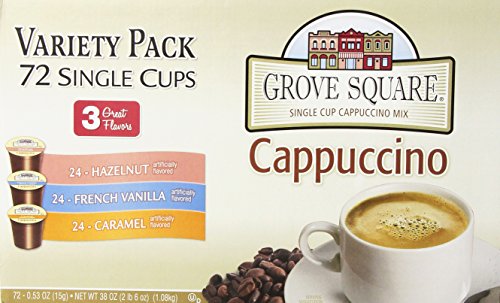 Grove Square Cappuccino Variety Pack, 72 Single Serve Cups