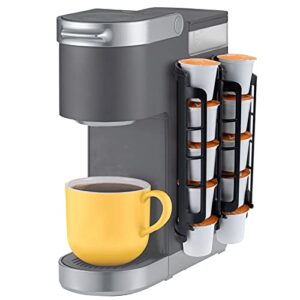 storagenie coffee pod holder for keurig k-cup, side mount k cup storage, perfect for small counters (2 pack/for 10 k cups, black)