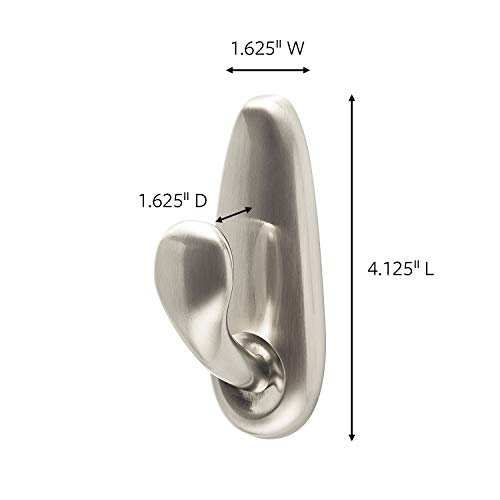 Command Forever Classic Large Metal Wall Hooks, Damage Free Hanging Wall Hooks with Adhesive Strips, No Tools Wall Hooks for Hanging Decorations in Living Spaces, 2 Metal Hooks and 4 Command Strips