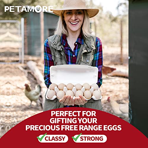 36 White Pulp Egg Cartons Holds 12 Small to Jumbo size Eggs - Strong Sturdy Reusable egg cartons bulk with flat top for personalized egg cartons-Cute egg crates for chicken quail duck goose eggs