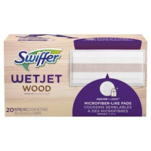 swiffer wetjet mops for floor cleaning, hardwood floor cleaner spray mop pad refill, 20 count