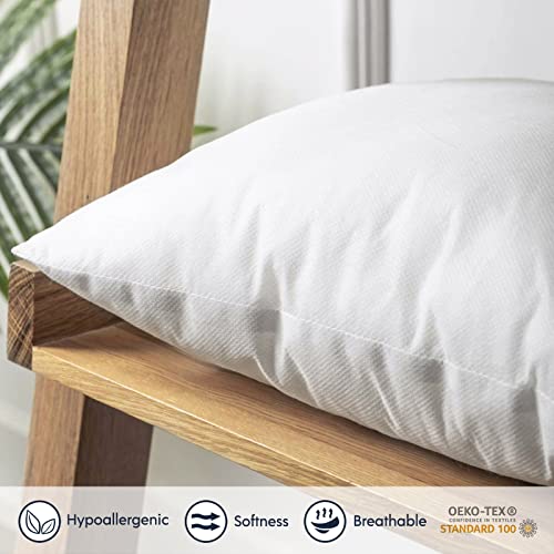 Phantoscope 18 x 18 Pillow Inserts, Set of 4 Hypoallergenic 100% Virgin Fiber Square Form Decorative Throw Pillow Inserts, Made in USA Couch Bed Pillows - 18 inches