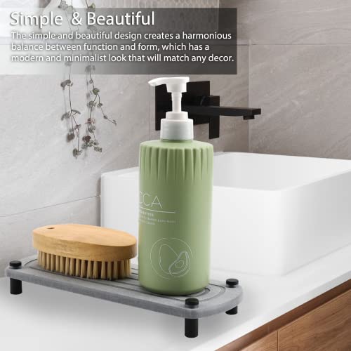 Modern Home Sink Caddy Dries Instantly | Diatomaceous Earth Drying Rack | Bathroom Sink Organizer | Kitchen Sink Organizer | Rapid Drying Stone Sink Caddy | Soap Holder, Prevents Moisture Buildup