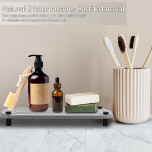 Modern Home Sink Caddy Dries Instantly | Diatomaceous Earth Drying Rack | Bathroom Sink Organizer | Kitchen Sink Organizer | Rapid Drying Stone Sink Caddy | Soap Holder, Prevents Moisture Buildup