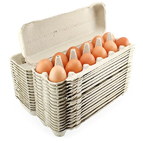 Cornucopia Cardboard Egg Cartons (18-Pack); Each for One Dozen, Eco-friendly Recycled Material Biodegradable 12-count Egg Cartons w/Labels