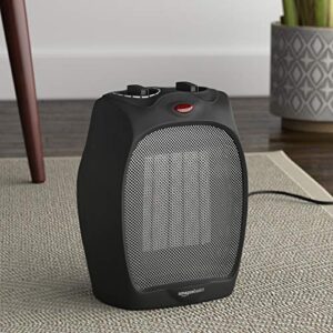 Amazon Basics 1500W Ceramic Personal Heater with Adjustable Thermostat, Black