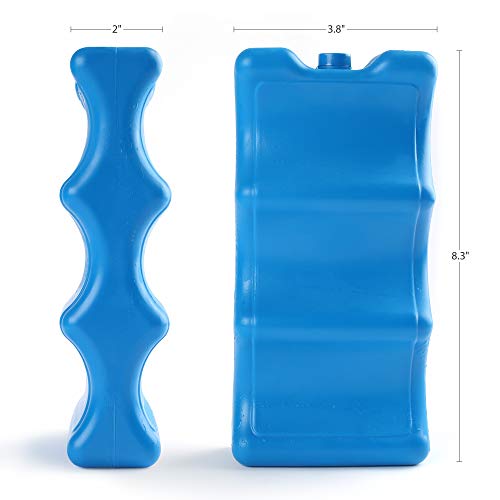 LotFancy Ice Packs for Coolers, 2PCS Contoured Freezer Packs for Breastmilk Bottle Storage, Lunch Box, Insulated Bags, Long Lasting Reusable Cool Packs for Beer Cans Soda, Camping Beach Picnic