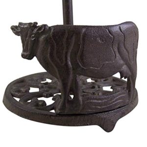 Cast Iron Cow Paper Towel Holder 13 Inch