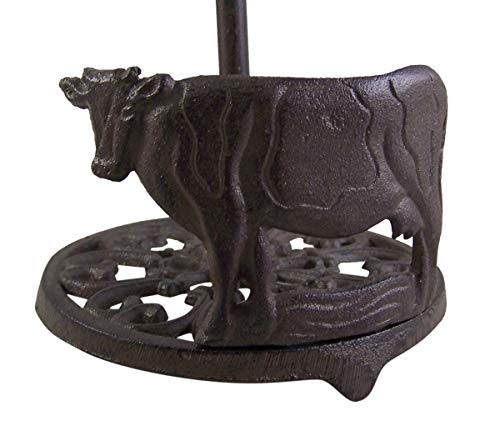 Cast Iron Cow Paper Towel Holder 13 Inch