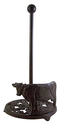 Cast Iron Cow Paper Towel Holder 13 Inch