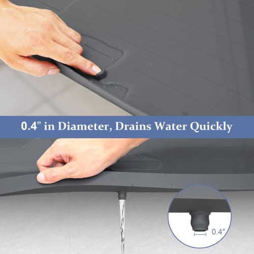 TACHLAND Under Sink Mat 34 x 22 Waterproof Under Kitchen Sink Mat Cabinet Mat with Drain Hole Under Sink Tray for Bathroom, Fits 36" Cabinet, Dark Grey