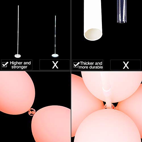 2 Sets Thicken Adjustable Balloon Column Stand Kit Base and Pole Balloon Tower Decorations for Baby Shower Graduation Birthday Wedding Party