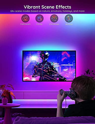 Govee 100ft RGBIC LED Strip Lights, Smart LED Lights Work with Alexa and Google Assistant, App Control Segmented DIY Multiple Colors, Color Changing Lights Music Sync, WiFi LED Light Strip for Bedroom